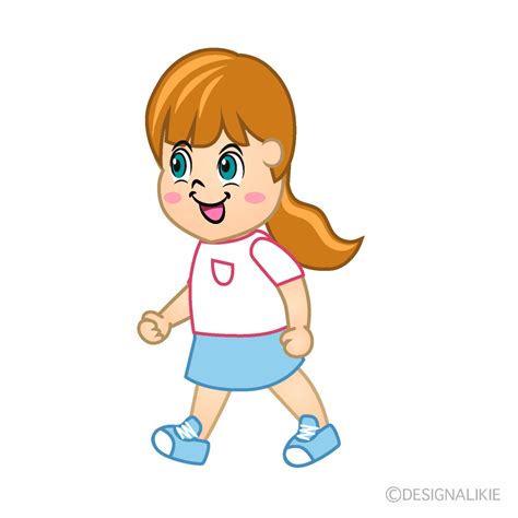 Walking Girl Cartoon Free PNG ImageIllustoon