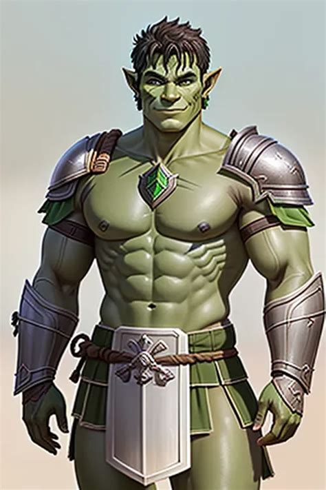Dopamine Girl Handsome Half Orc Gladiator Gear Sword Shield Looks
