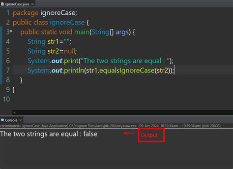 how to use java string equalsignorecase method