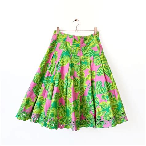 Lilly Pulitzer Skirts Lilly Pulitzer Vintage Pink Green Floral