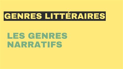 Les Genres Narratifs Genres Litt Raires Tout Le Fran Ais