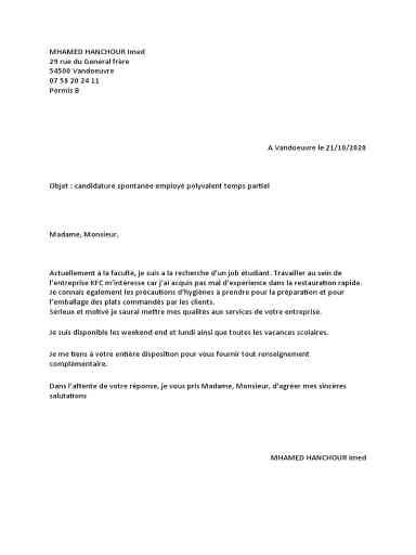 Modèles de Lettres de Motivation pour Travailler chez Quick et McDonald