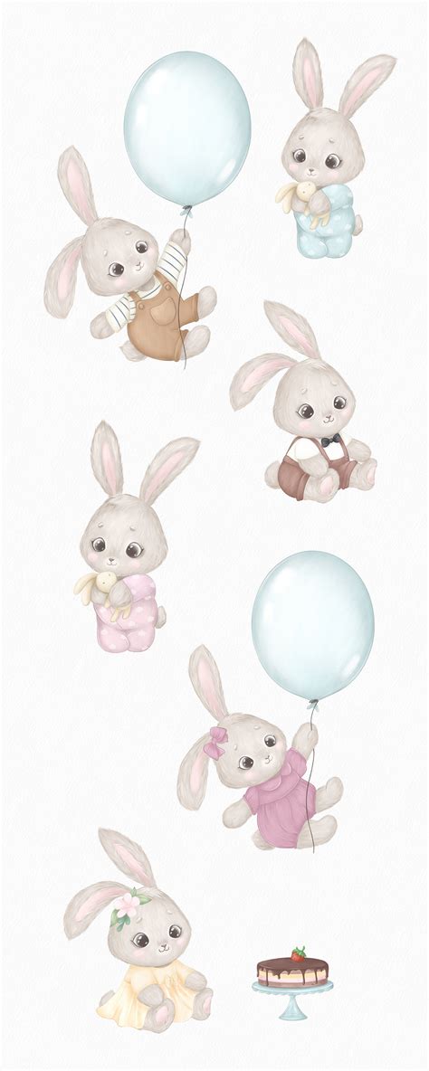 Baby Bunny Clipart Set By Eugenia Prus On Creativemarket Bunny