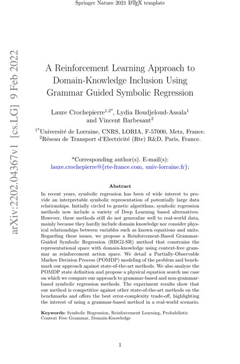 pdf a reinforcement learning approach to domain knowledge inclusion using grammar guided
