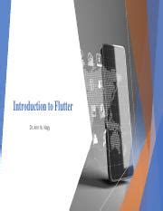 Flutter Widgets Part1 Pdf Introduction To Flutter Dr Amr M Nagy