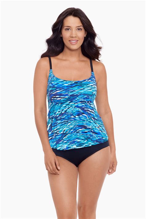 Triple Tier Tank Long Torso One Piece Swimsuit Playing Koi Longitude Swim