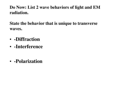 diffraction interference polarization ppt download
