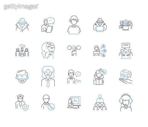 Executive Board Line Icons Collection Leadership Decision Making