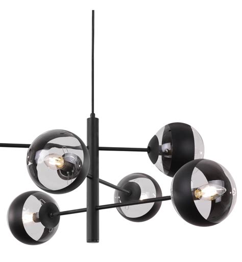 ᐈ Lampa sufitowa TOLEDO wisząca czarna żyrandol loft z kloszami w