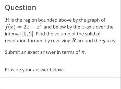 solved r is the region bounded above by the graph of
