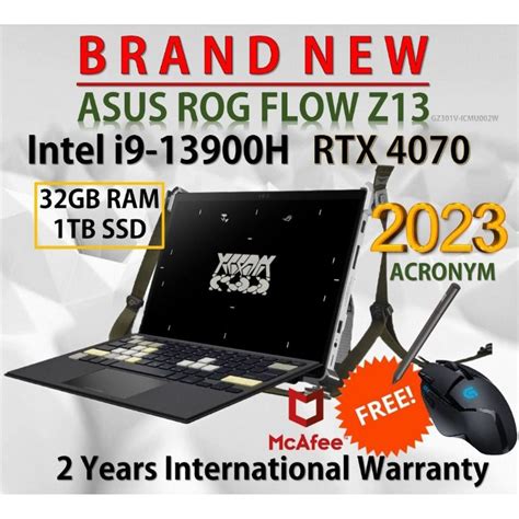 2023 RTX 4070 Asus ROG Flow Z13 Acronym GZ301V 13 4 QHD Intel I9