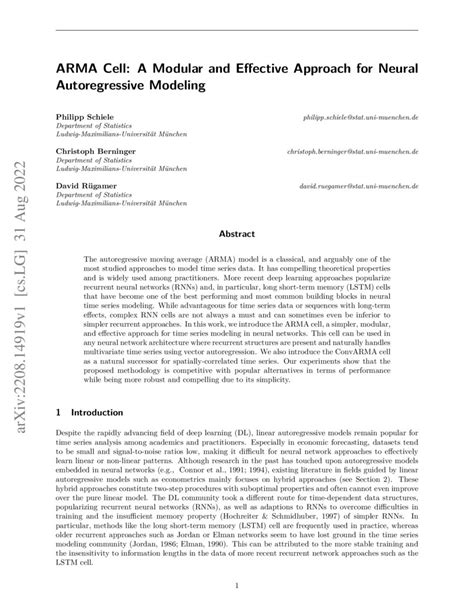 arma cell a modular and effective approach for neural autoregressive modeling deepai
