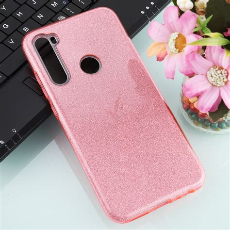 For Xiaomi Redmi Note 8 TPU Glitter All Inclusive Protective Case Pink