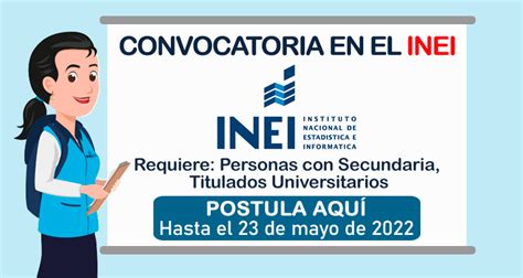 INEI 2 PLAZAS Empleos 2022