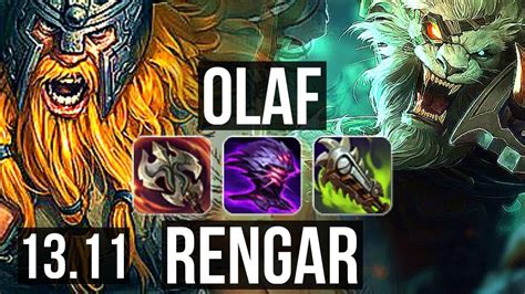 OLAF Vs RENGAR TOP 12 1 6 Legendary 400 Games 1 0M Mastery KR
