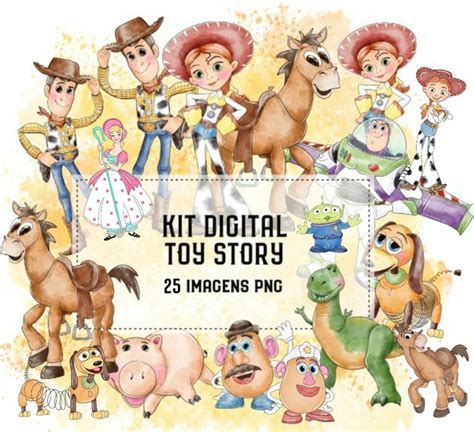 KIT DIGITAL TOY STORY AQUARELA