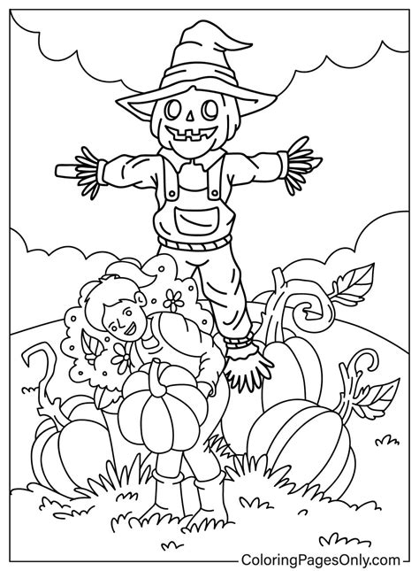 15 Páginas para colorir de espantalho ColoringPagesOnly