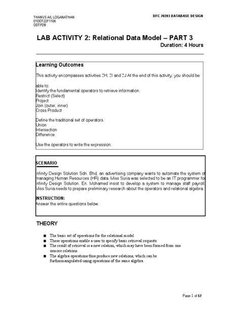 lab act2 part 2 completed pdf relational database relational model