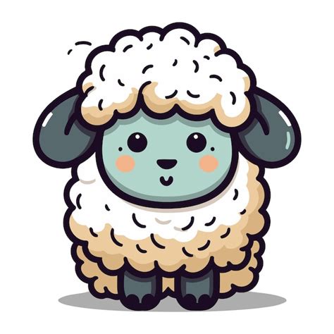 Ilustração vetorial de personagem de desenho animado de ovelhas mascote
