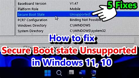 How To Fix Secure Boot State Unsupported Windows 11 10 YouTube