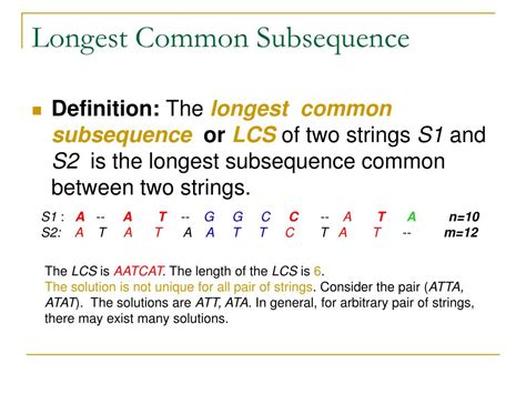 ppt longest common subsequence powerpoint presentation free download id 424201