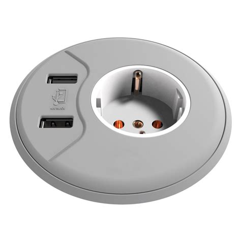 Power Grommet Schuko Plug Type F CEE 7 4 With 2 X USB 4A Shared