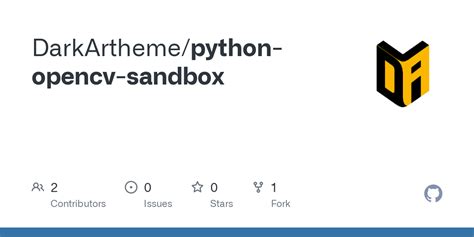 GitHub DarkArtheme Python Opencv Sandbox
