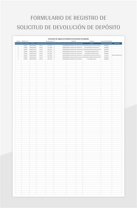 Plantilla de Formato Excel Formulario De Solicitud De Devolución De