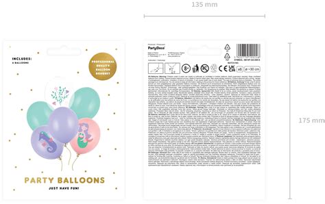 Partydeco Luftballon Meereswelt Grün Rosa Violett Ø 30 cm 6 Stück