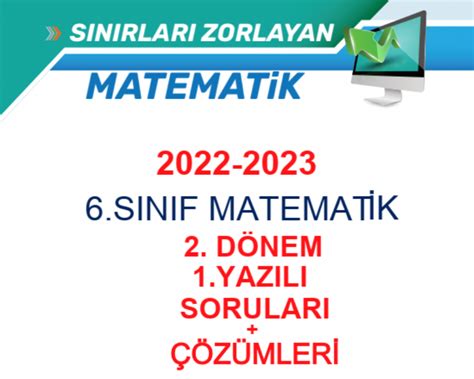 2022 2023 6 SINIF MATEMATİK 2 DÖNEM 1 YAZILI Ramazan AKKUŞ