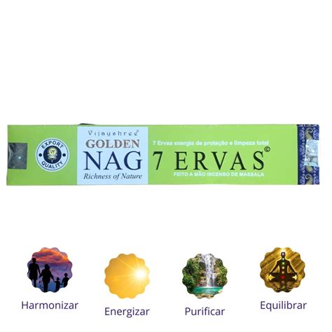 Incenso 7 Ervas Massala Nag Golden Indiano Massala 1cx D 15g Shopee