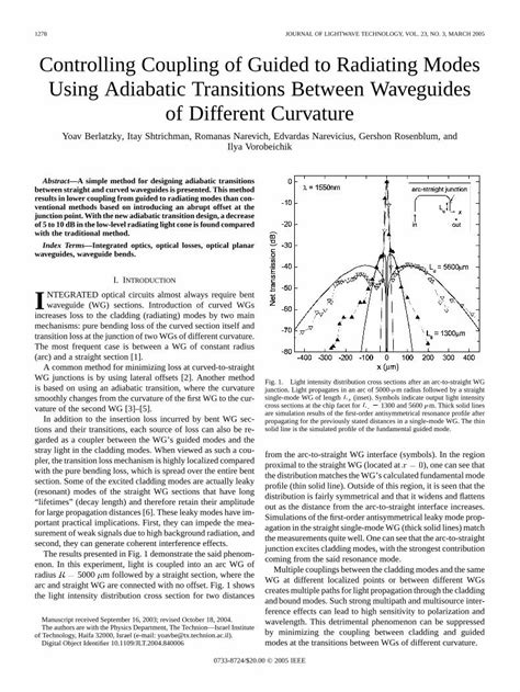 pdf controlling coupling of guided to radiating modes using adiabatic transitions between