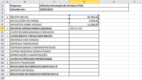 Como fazer Demonstração de Resultado do Exercício no Excel Blog de