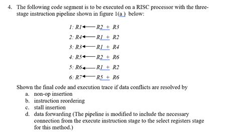 solved 4 the following code segment is to be executed on a