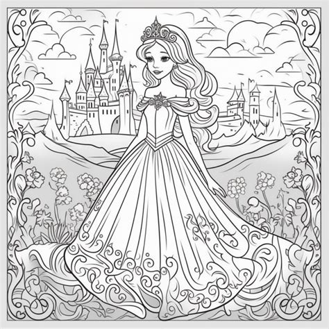 Prinzessin Und Ein Schloss Ausmalbild Kostenlos Herunterladen