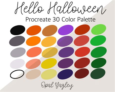Hello Halloween Procreate Color Palette Color Swatches