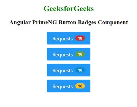 Angular Primeng Button Badges Component Geeksforgeeks