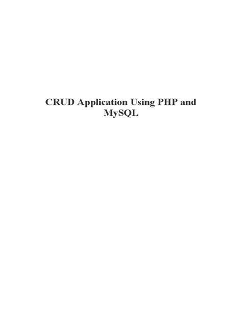 crud application using php and mysql pdf databases information retrieval