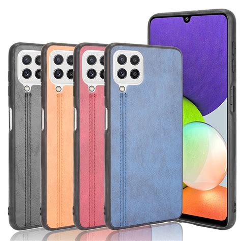 Samsung Galaxy A22 4G Case Vintage PU Leather Soft Cover Bumper Hard