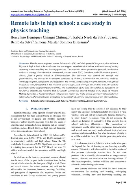 PDF Remote Labs In High School A Case Study In Physics Teaching