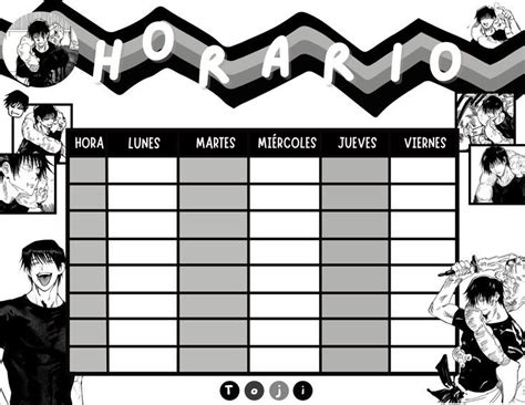 Toji Horario ɞ Caratulas para secundaria Horarios para