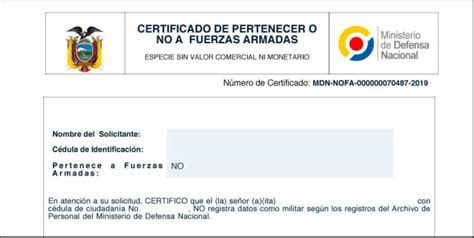 Certificado De No Pertenecer A Las Fuerzas Armadas Manual Para