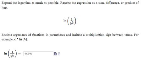 solved expand the logarithm as much as possible rewrite the expression as a sum difference
