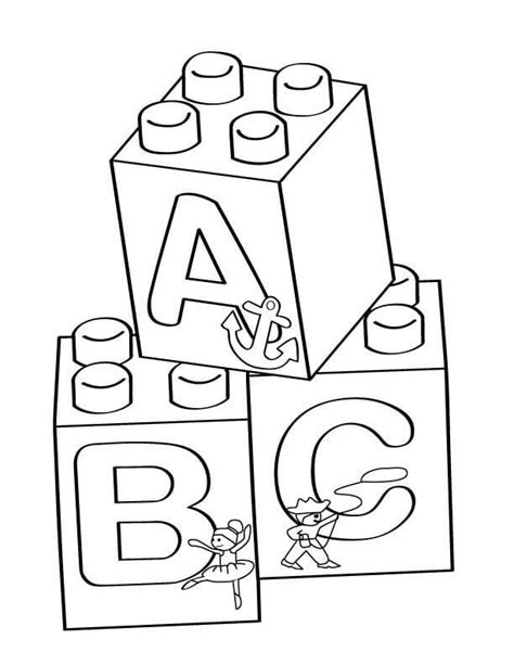 Tijolo ABC Para Colorir Imprimir E Desenhar Coloringlib