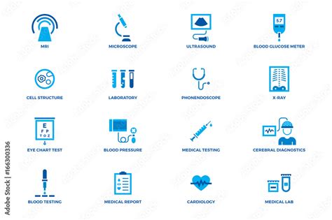 Medical Diagnostic Vector Icon Set Stock Vector Adobe Stock