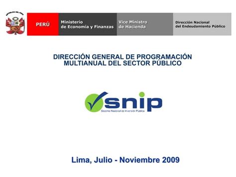 Sistema Nacional De Inversion Publica Snip Ppt