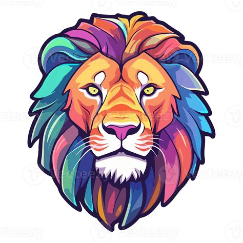 Colorful Lion Modern Pop Art Style Colorful Lion Illustration Simple