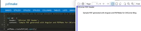 html pdfmake opens an empty tab stack overflow