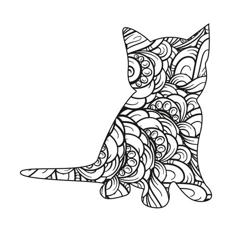 Coloriage Chat Mandala Facile télécharger et imprimer gratuit sur