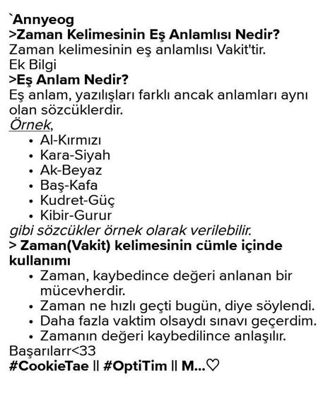 Zaman kelimesinin eş anlamlısı nedir Eodev